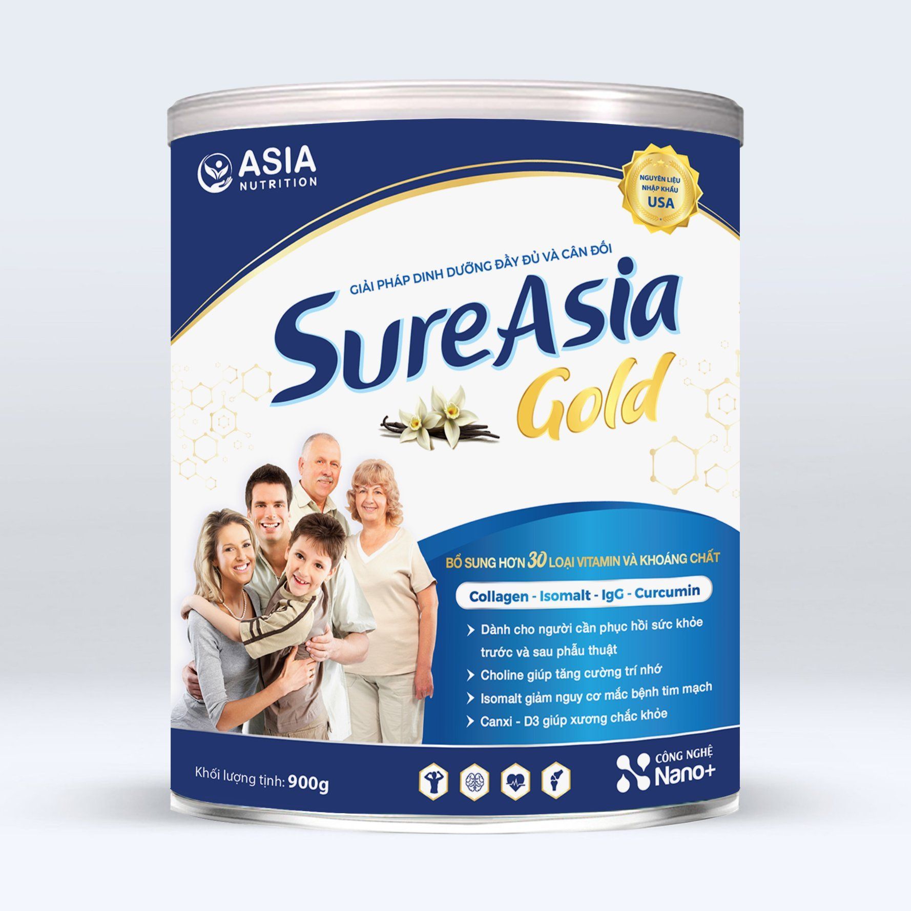 Sữa Sure Asia Gold Ensure 900g thượng hạng chính hãng nguyên liệu nhập ...